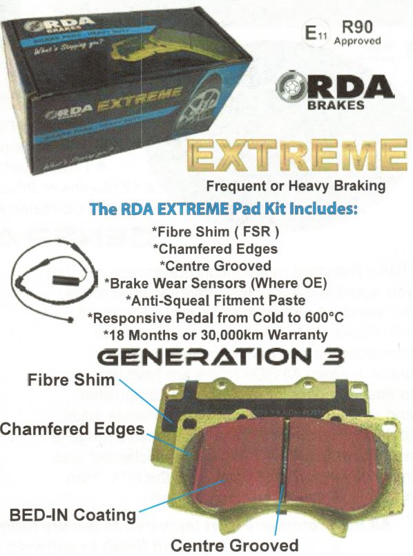 RDX2033SM RDA Brakes Extreme Heavy Duty Brake Pads Front DB1841 ...